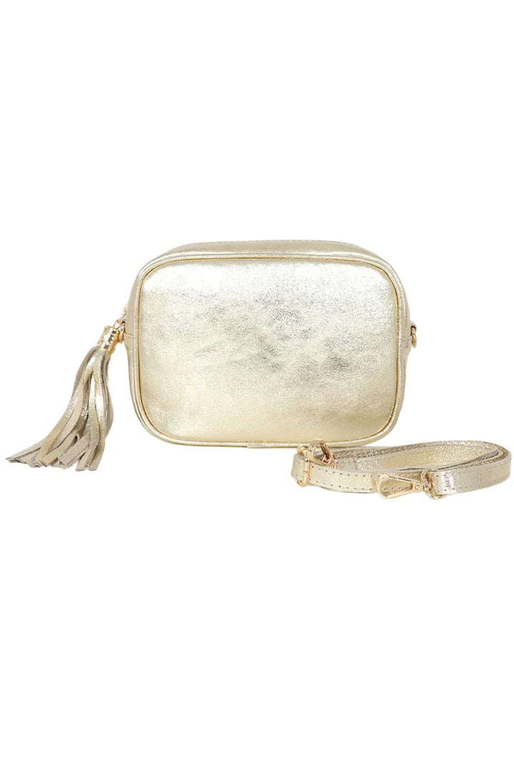 Gold Italian Leather Cross Body Camera Bag – Silk Sisters (Otley)
